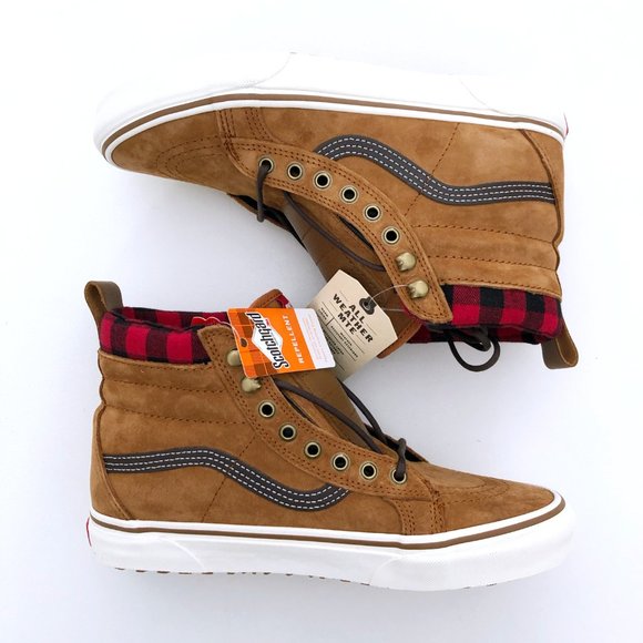 Vans | Shoes | Vans Brown Buffalo Check Leather Suede Sneakers | Poshmark